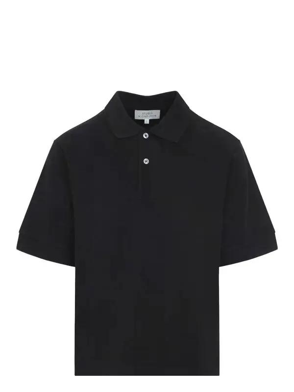Studio Nicholson Button Short-sleeve Polo Shirt - Black