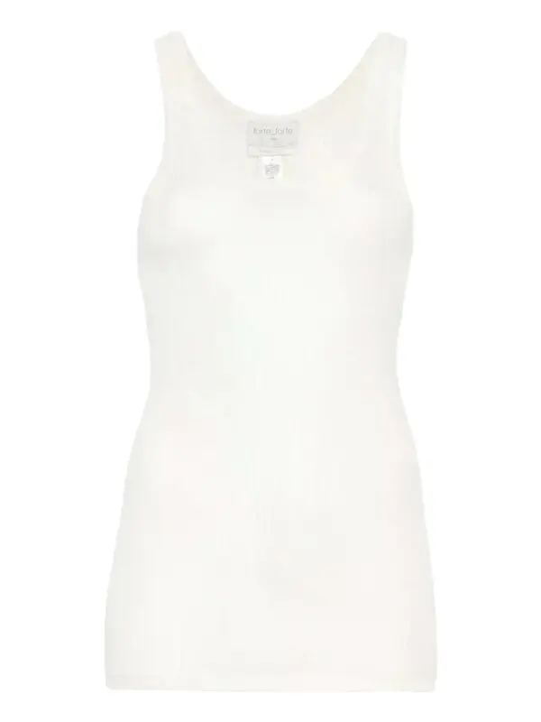 FORTE_FORTE Ribbed Tank Top - White