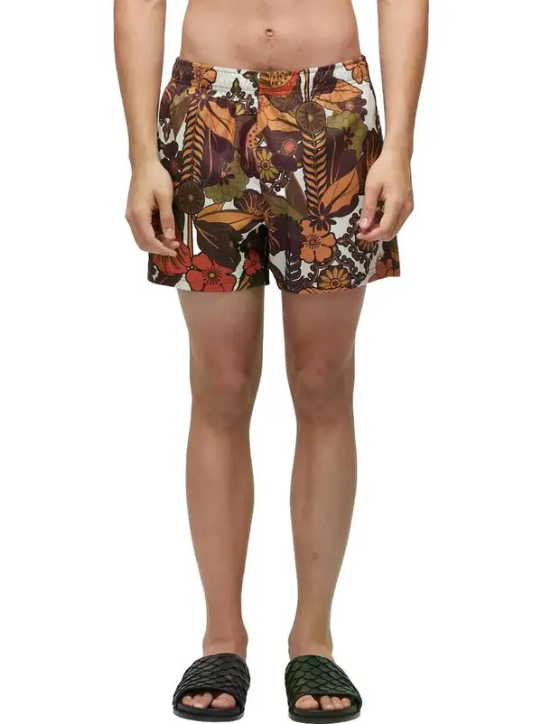 OSKLEN Floral Print Swim Shorts - Brown