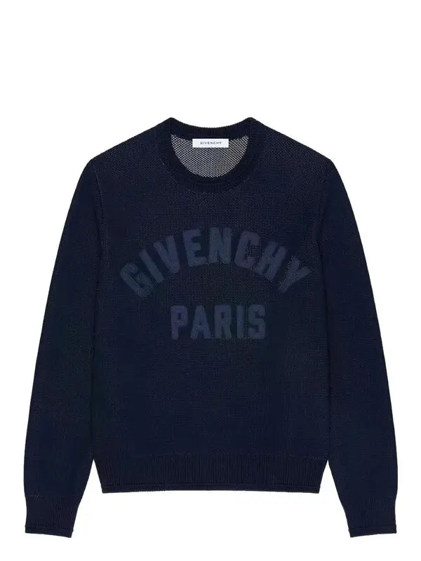 Givenchy Lettering-detail Cotton Sweater - Blue