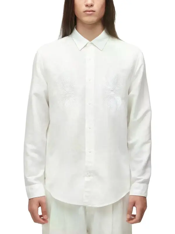 OSKLEN Leaf-embroidered Shirt - White
