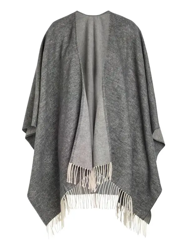 Eileen Fisher Fringed Poncho - Grey