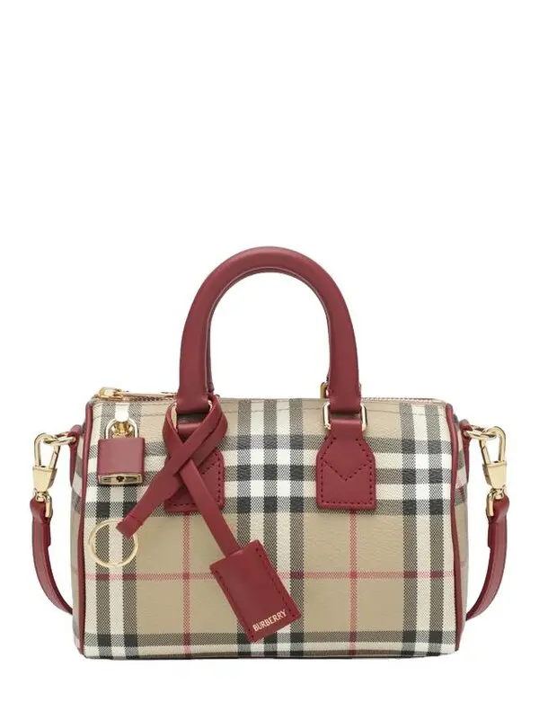 Burberry Mini Check Bowling Bag - Beige