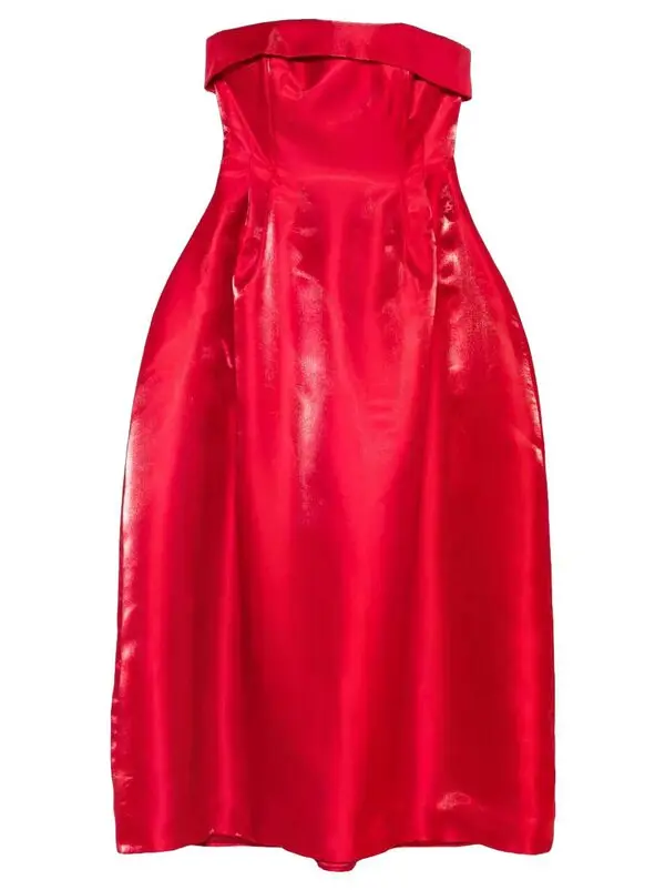 MIAU BY CLARA ROTESCU Strapless Midi Dress - Red