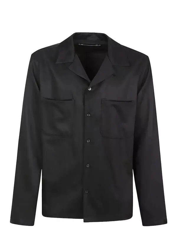 GOLDEN GOOSE Chest-pocket Virgin Wool Shirt - Black