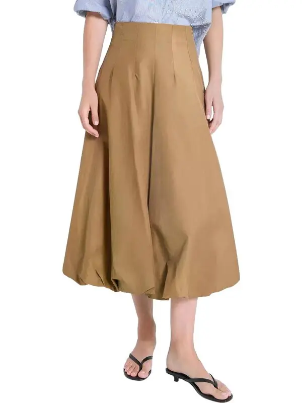 TWP Flared Midi Skirt - Brown