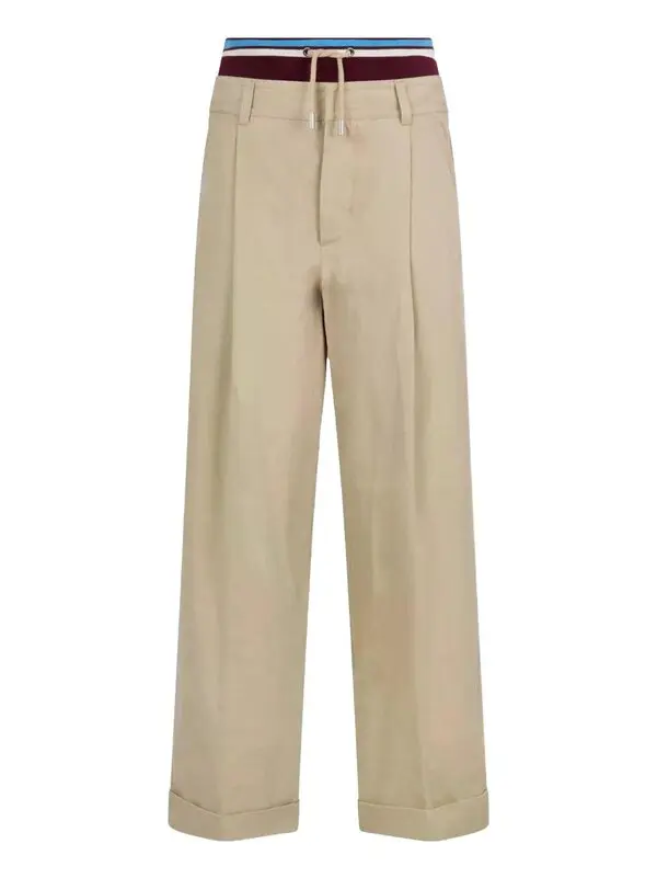Dsquared2 Pleated Embroidery-logo Trousers - Neutrals