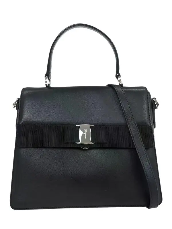 FERRAGAMO 2010s Leather Tote Bag - Black
