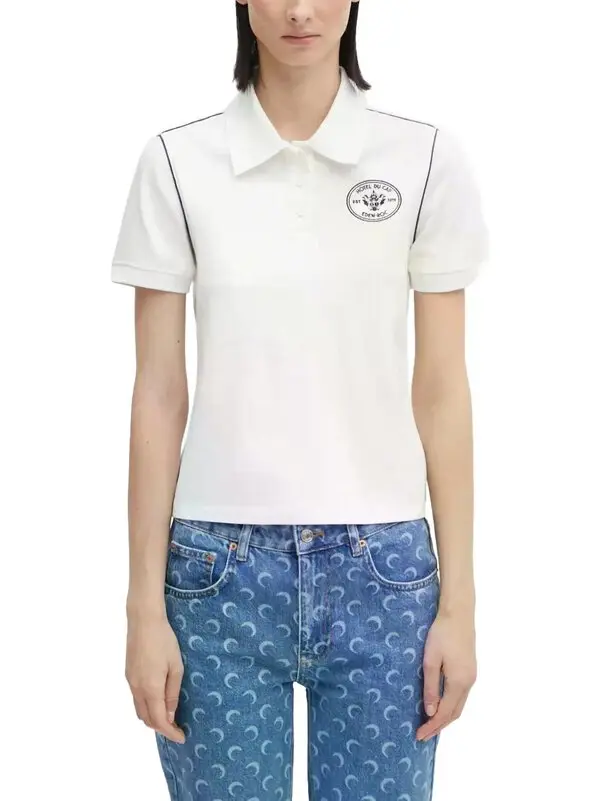 SPORTY & RICH Hotel Eden Roc Logo Polo Top - White