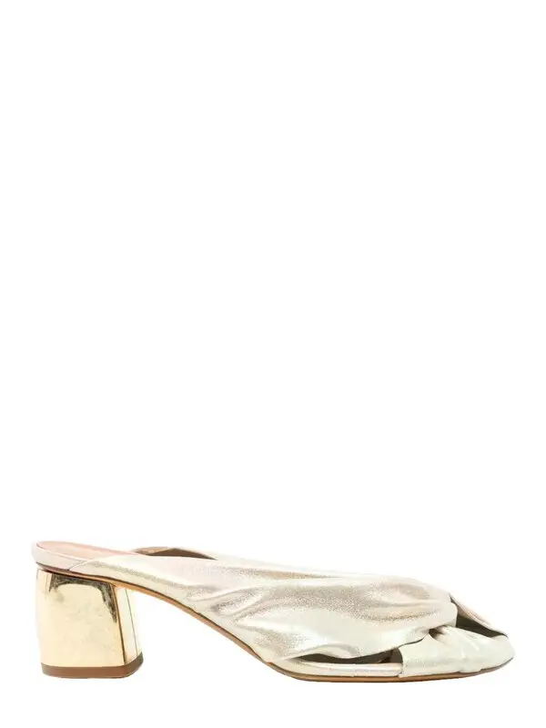 FORTE_FORTE Twisted Block-heel Sandals - Gold