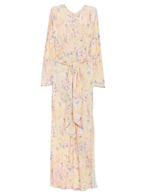 FORTE_FORTE Floral Tie Maxi Dress - Neutrals