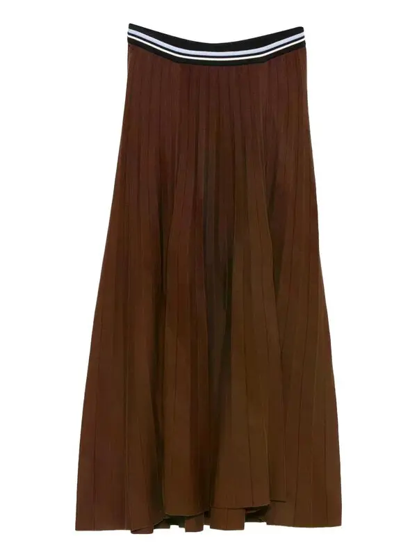 FORTE_FORTE Pleated Midi Skirt - Brown