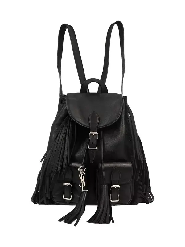 Saint Laurent 2016 Fringed Leather Backpack - Black