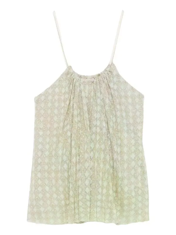 FORTE_FORTE Diamond-pattern Sleeveless Top - Neutrals