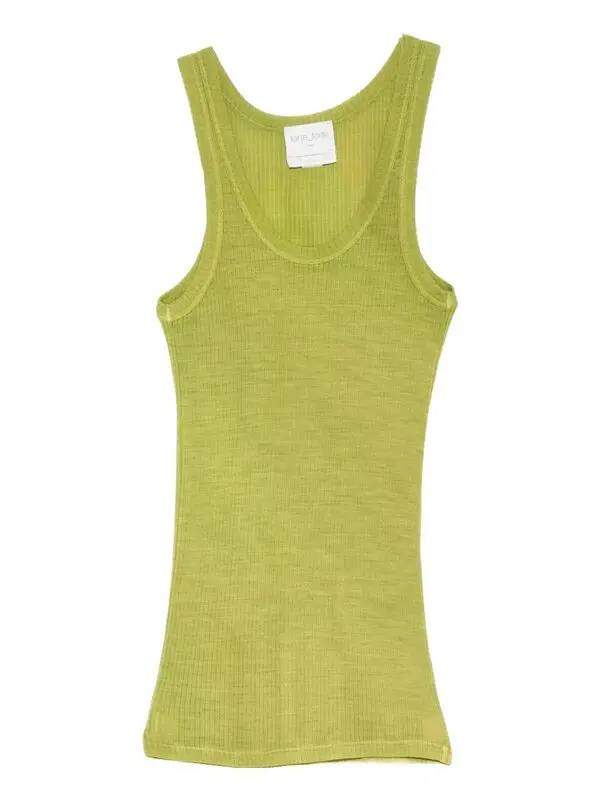 FORTE_FORTE Ribbed Tank Top - Green