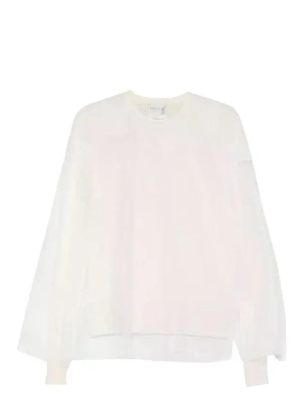 FORTE_FORTE Sheer-panel Sweater - Neutrals