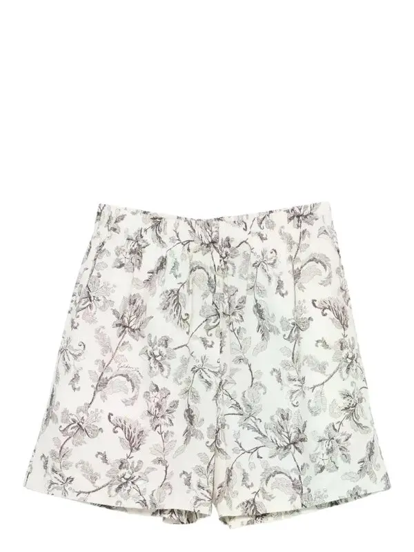 GOLDEN GOOSE Floral Print Shorts - Neutrals