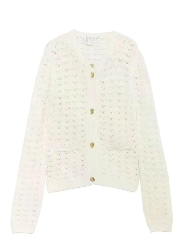 FORTE_FORTE Buttoned Pockets Cardigan - White