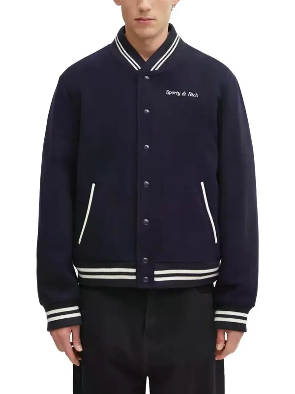 SPORTY & RICH Hotel Eden Roc Buttoned Jacket - Blue