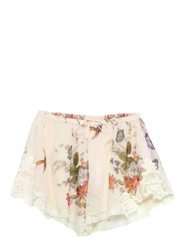 Zimmermann Floral Lace Short - Neutrals