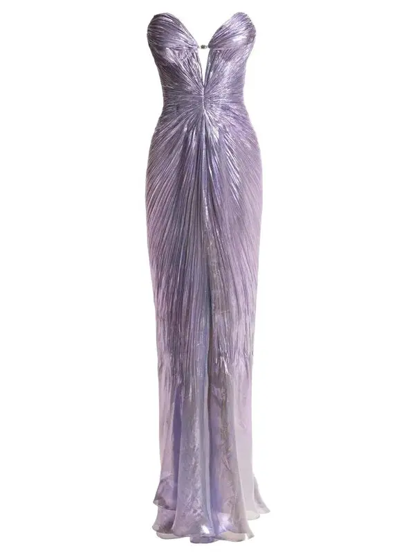 MARIA LUCIA HOHAN Metallic-effect Maxi Dress - Purple