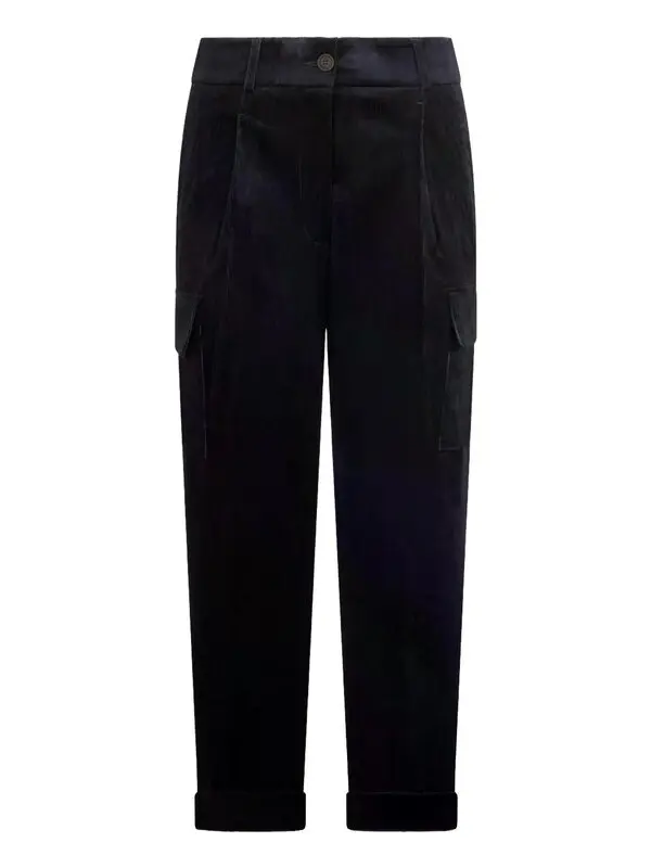 Peserico Corduroy-effect Trousers - Black