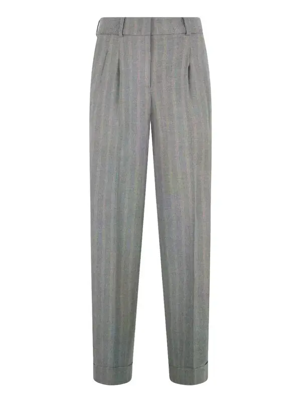 Peserico Pinstripe Trousers - Grey