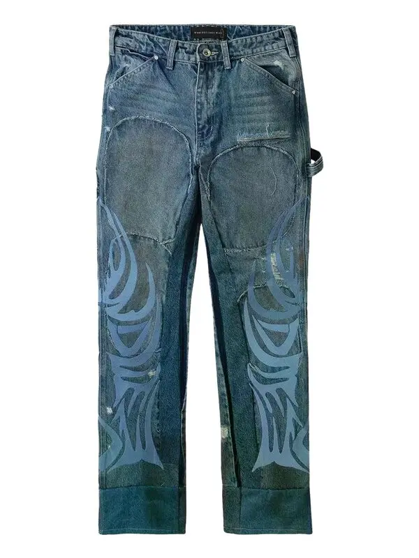 WHO DECIDES WAR BY EV BRAVADO Winged Carpenter Denim Jeans - Blue