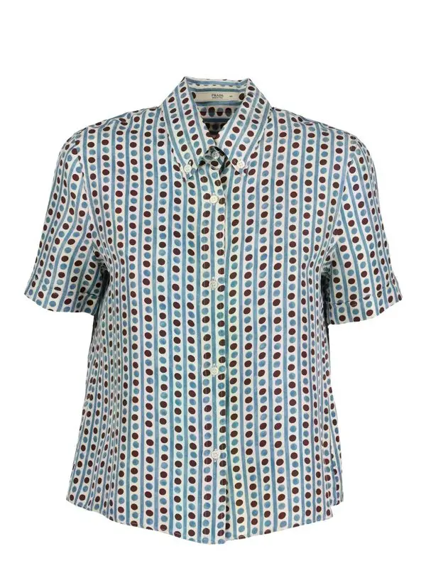 Prada Geometric Short-sleeved Shirt - Neutrals
