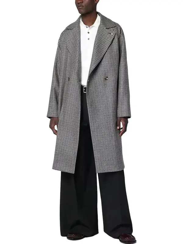Tagliatore Double-breasted Houndstooth Coat - Grey