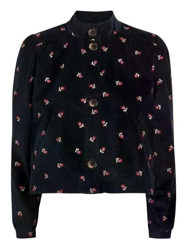 Rixo Nyla Floral-embroidered Jacket - Blue