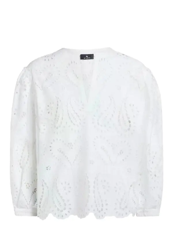 Etro Broderie-anglaise Top - White