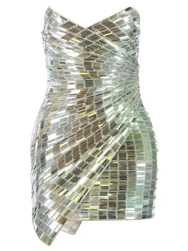 Retrofete Aura Embellished Dress - Silver