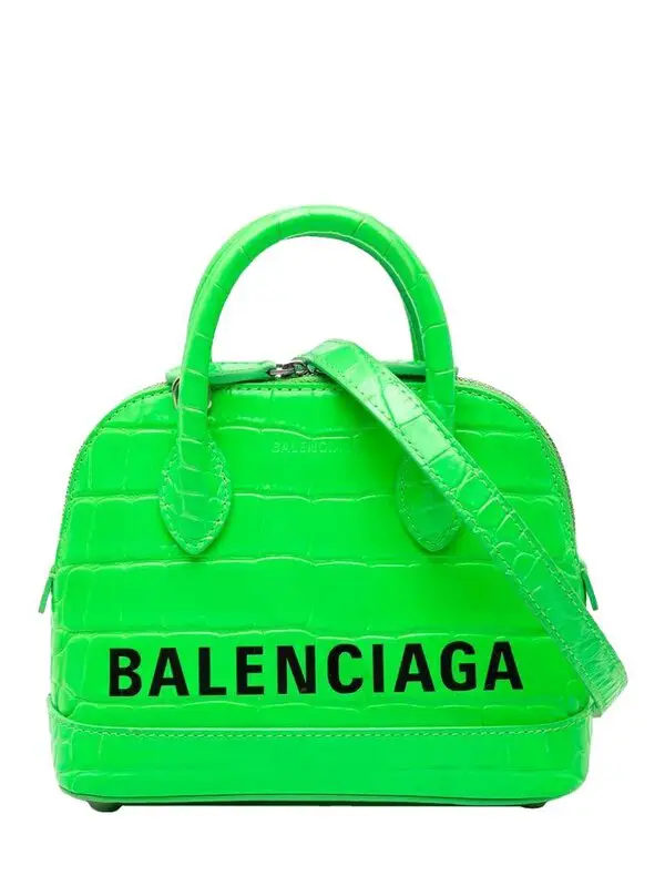 Balenciaga 2021 Ville Top Handle Bag Xxs - Green