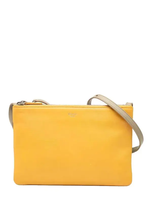 Celine Large Tricolor Lambskin Trio Crossbody Bag - Yellow