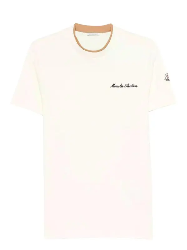Moncler Embroidered T-shirt - Neutrals