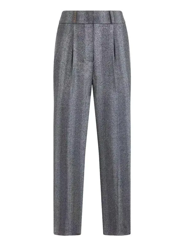 Peserico Belt-loop Herringbone Trousers - Grey