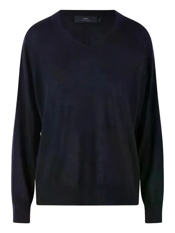 Arch4 V-neck Ribbed Sweater - Blue