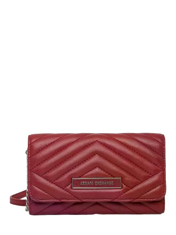 Armani Exchange Quilted Clutch With Chain Strap - Red