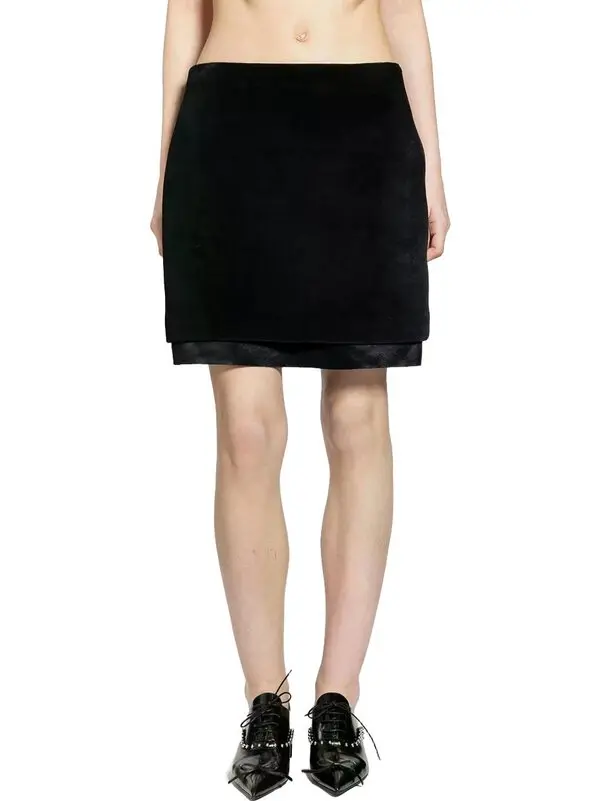 JIL SANDER Layered Mini Skirt - Black