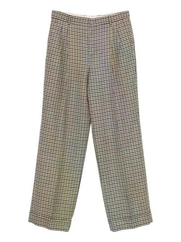 Valentino Garavani Houndstooth Pleat Trousers - Neutrals