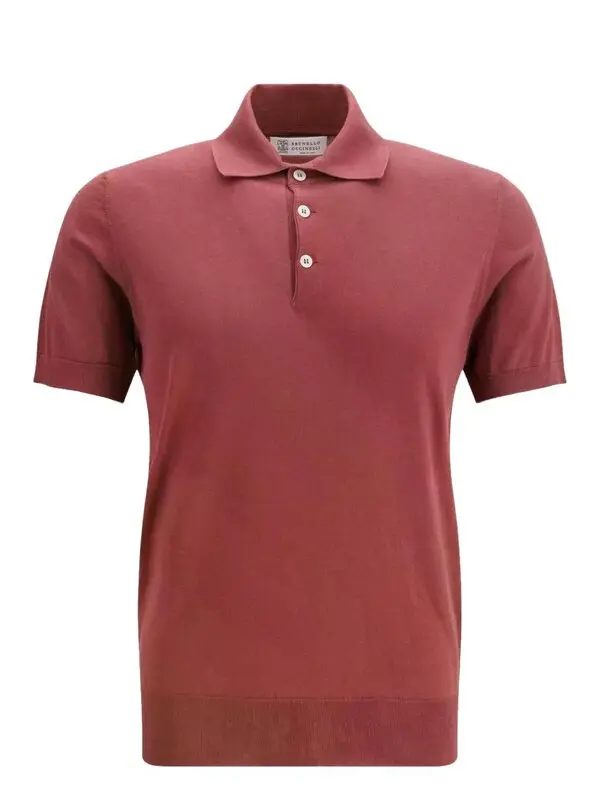 Brunello Cucinelli Button Collar Polo Shirt - Red