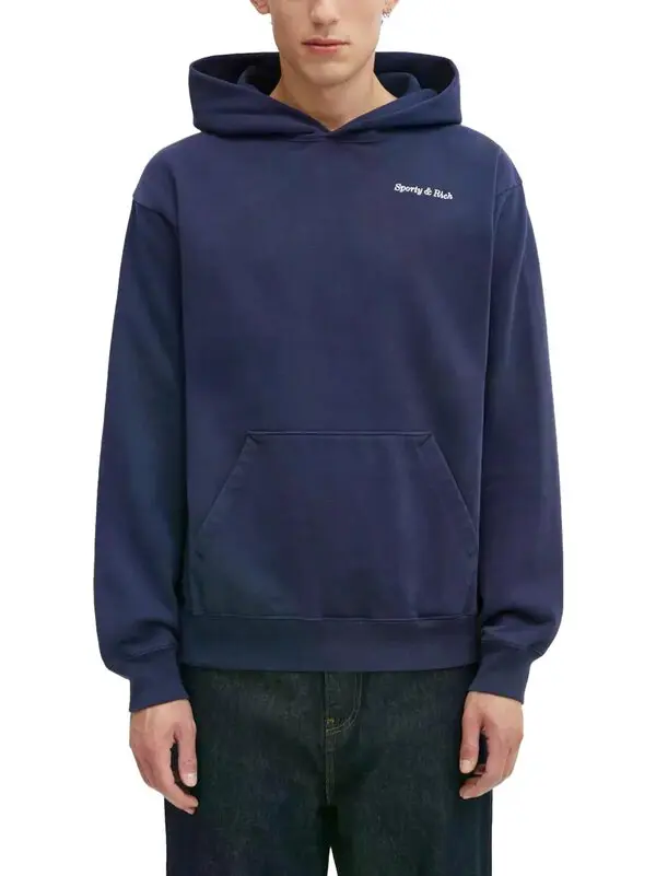 SPORTY & RICH Hotel Eden Roc Pocket Hoodie - Blue