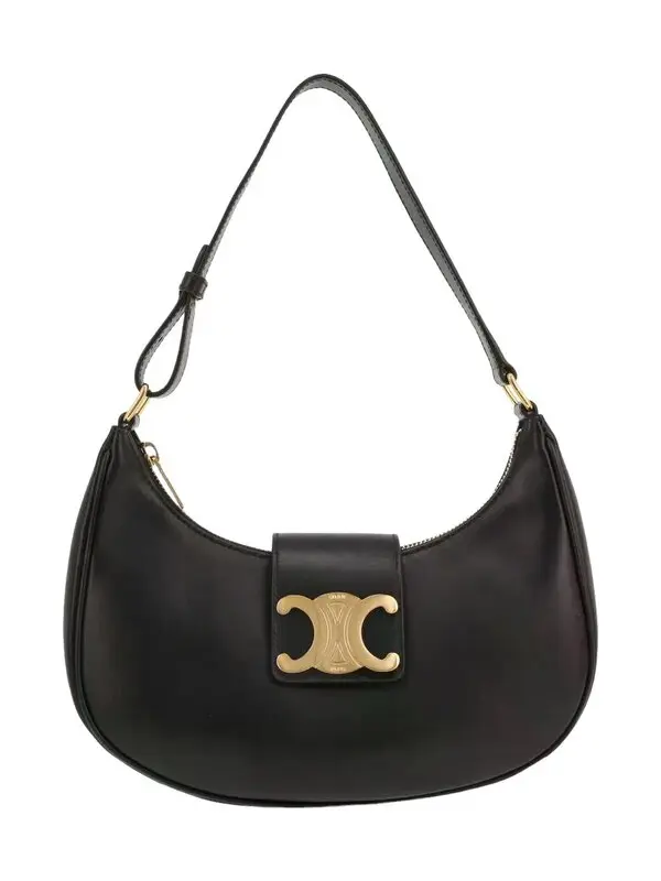 Celine 2020 Ava Triomphe Leather Shoulder Bag - Black