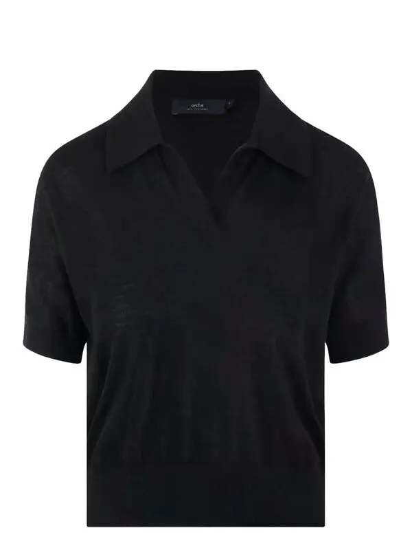 Arch4 V-neck Knit Polo - Black