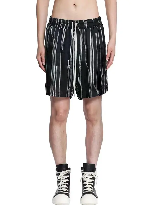 Rick Owens Striped Bela Shorts - Black