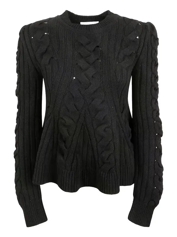 Alexander McQueen Cable-knit Cut-out Sweater - Black