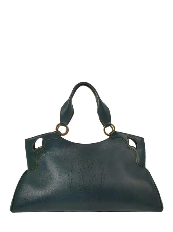CARTIER 1990-2000s Marcello Leather Tote Bag - Green