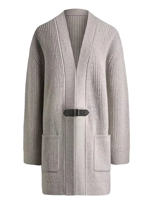 12 STOREEZ Buckled Wool Cardigan - Grey