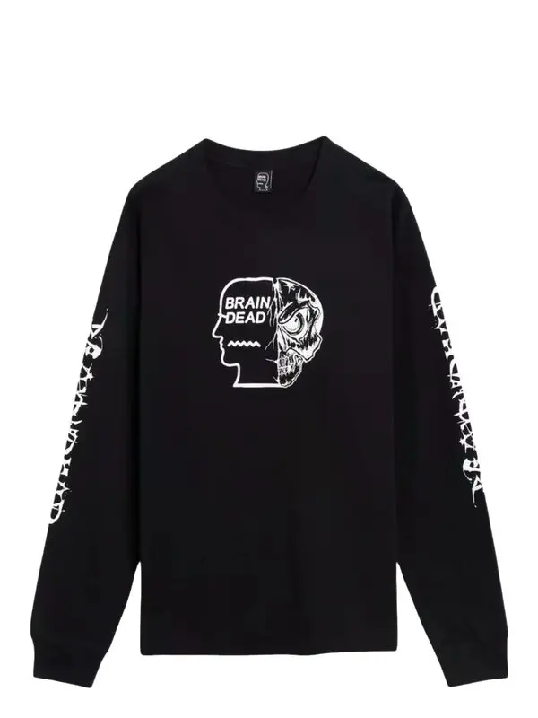 BRAIN DEAD Skull Mech Long-sleeves T-shirt - Black